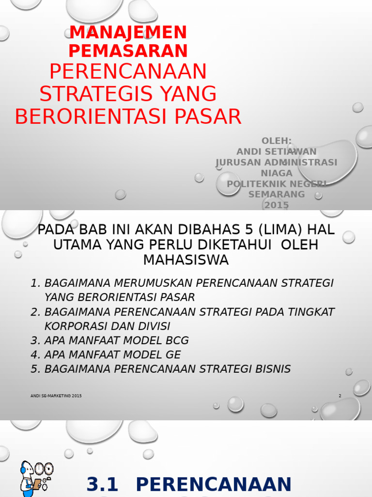 Bab 03 Perencanaan Strategis Yang Berorientasi Pasar-tm 07 | PDF