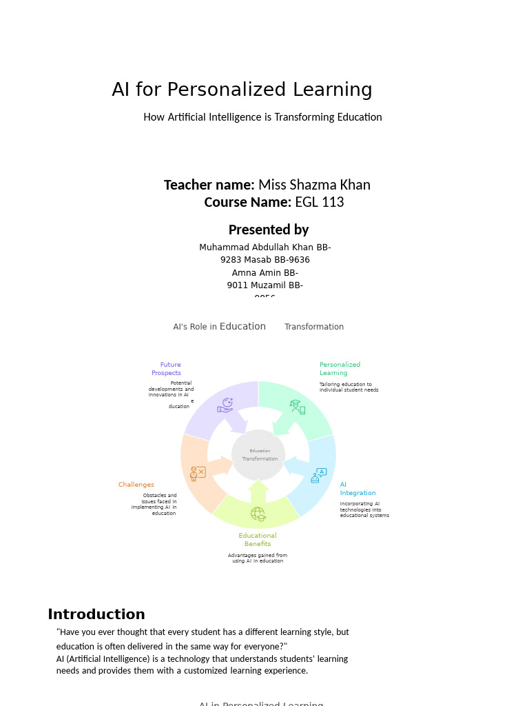 AI-Driven Personalized Learning in Education | PDF | Artificial ...