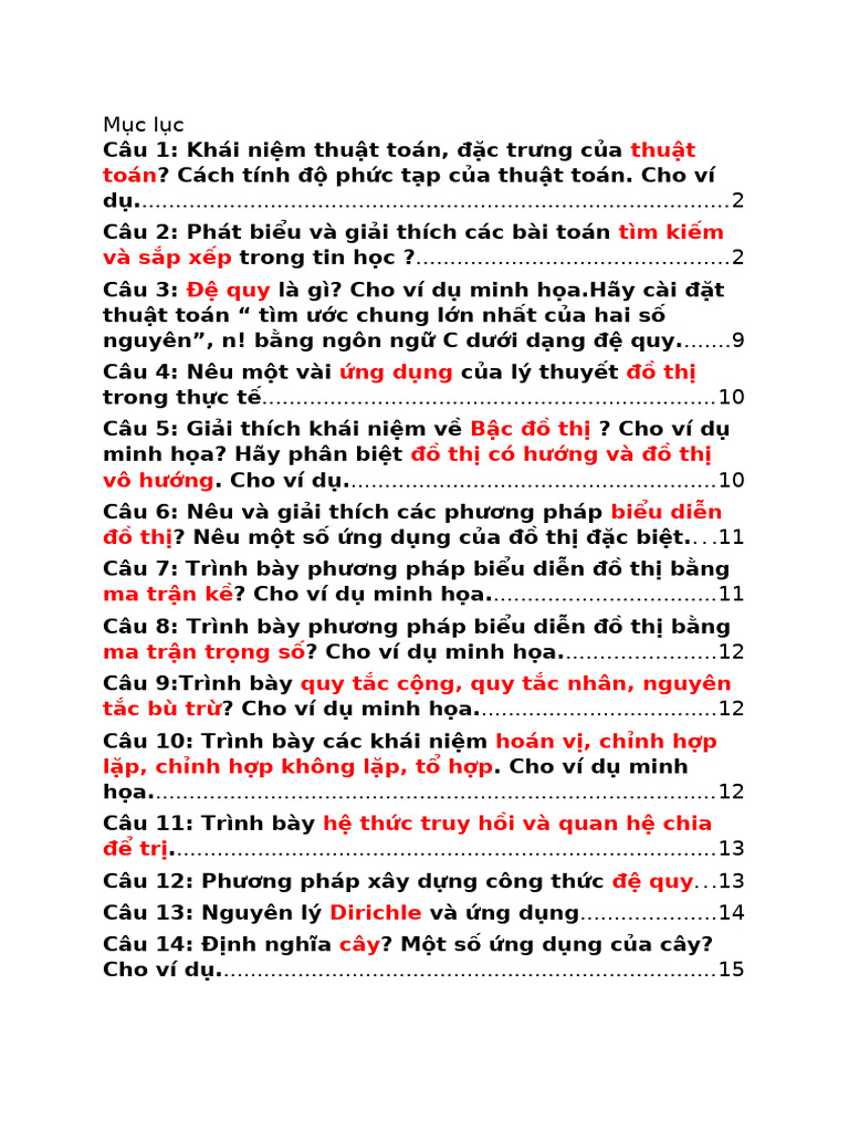 Đề cương CSTT | PDF