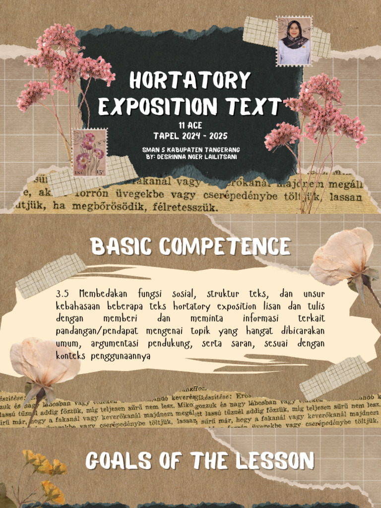 Ch.5 Hortatory Text 11ace B Ing TKL | PDF | Verb | Grammatical Tense