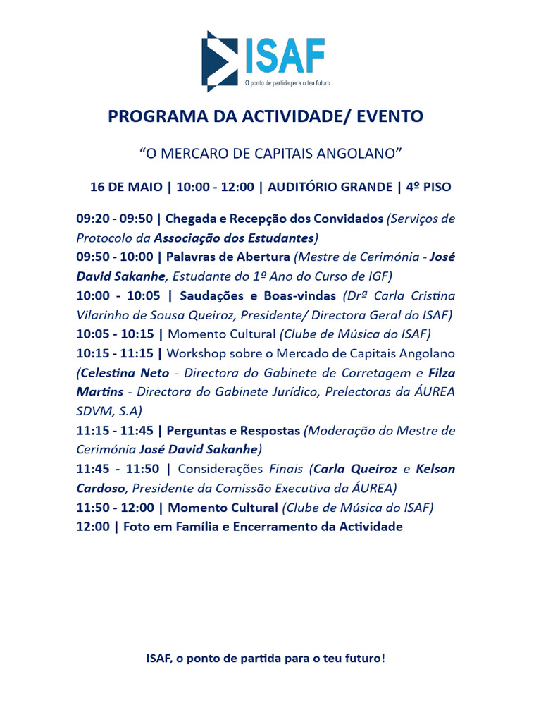 N.A - Proposto Programa - Workshop - o Mercado de Capitais Angolano ...