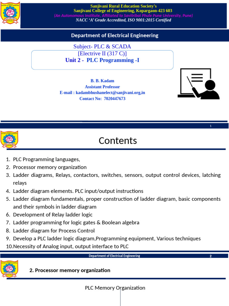 PLC & Scada Unit 2 | PDF | Programmable Logic Controller | Relay