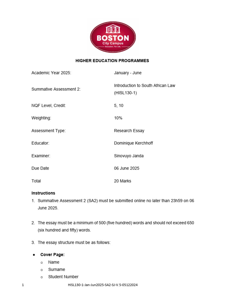 HISL130 1 Jan Jun2025 SA2 SJ V.5 05122024 | PDF | Essays | Plagiarism