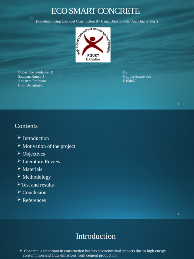 r19060 - Gujjula Amarendra Eco Smart Concrete | PDF | Concrete | Cement