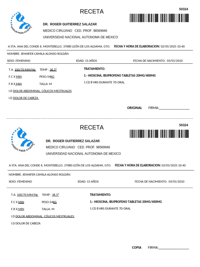 Receta Simi Editable | PDF