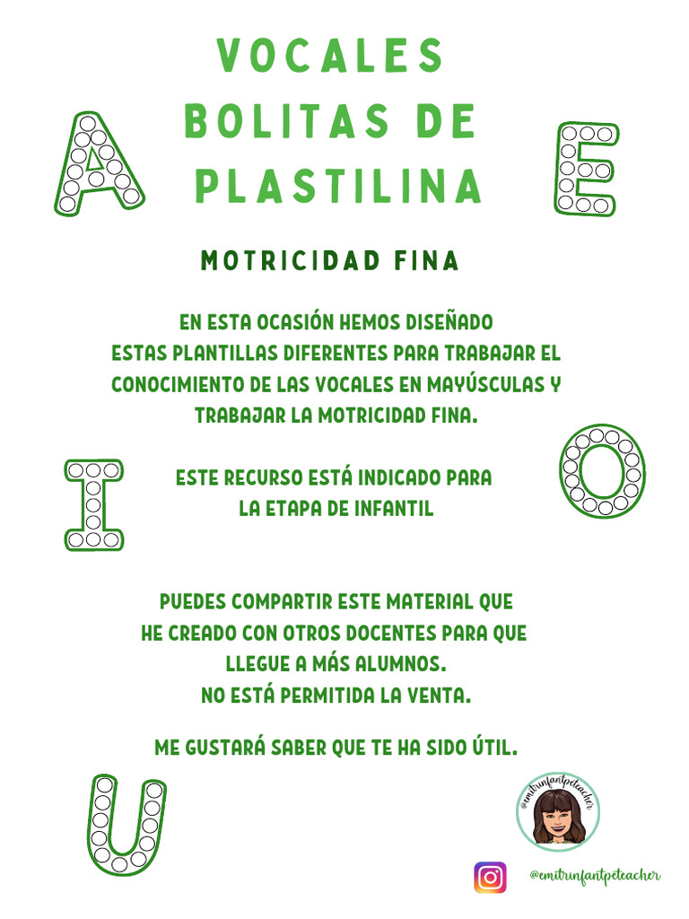 Vocales Bolitas de Plastilina | PDF