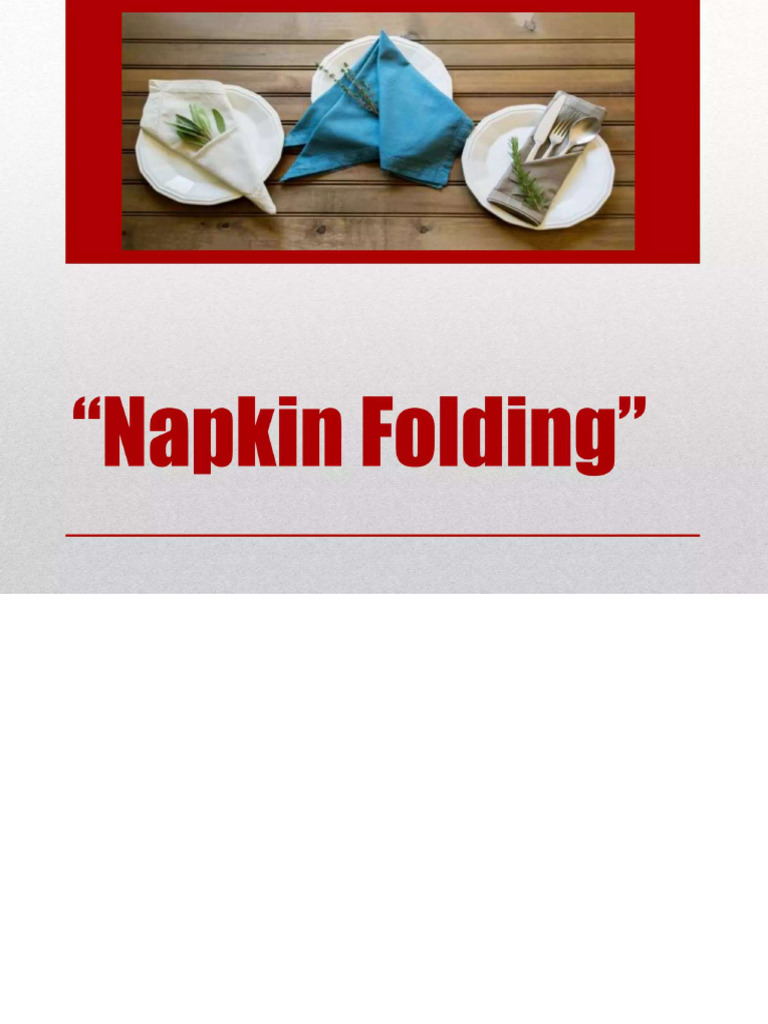 Introduction To Napkin Folding | PDF