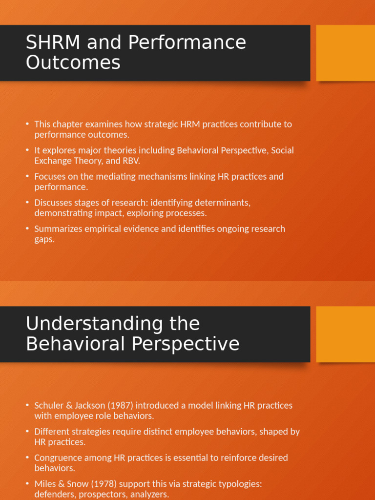 Strategic HRM and Performance Outcomes | PDF | Human Resource ...