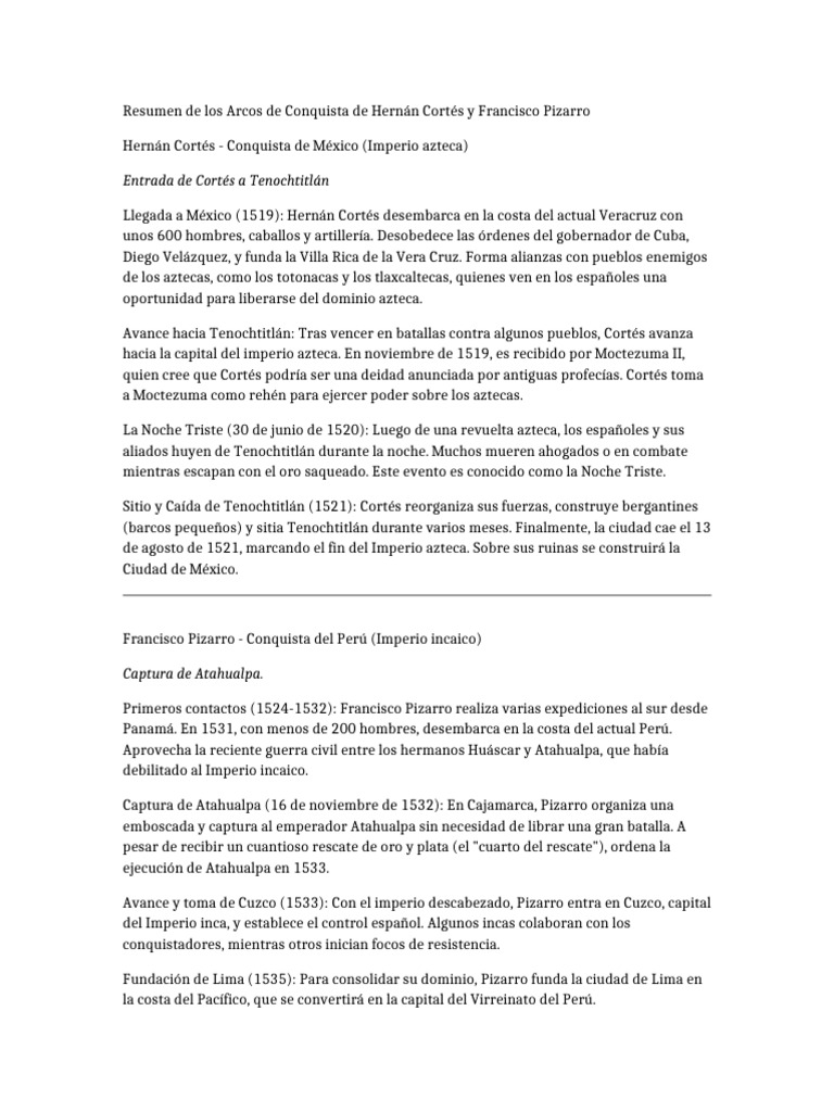 Conquista_Cortes_Pizarro | PDF | Hernán Cortés | Francisco Pizarro
