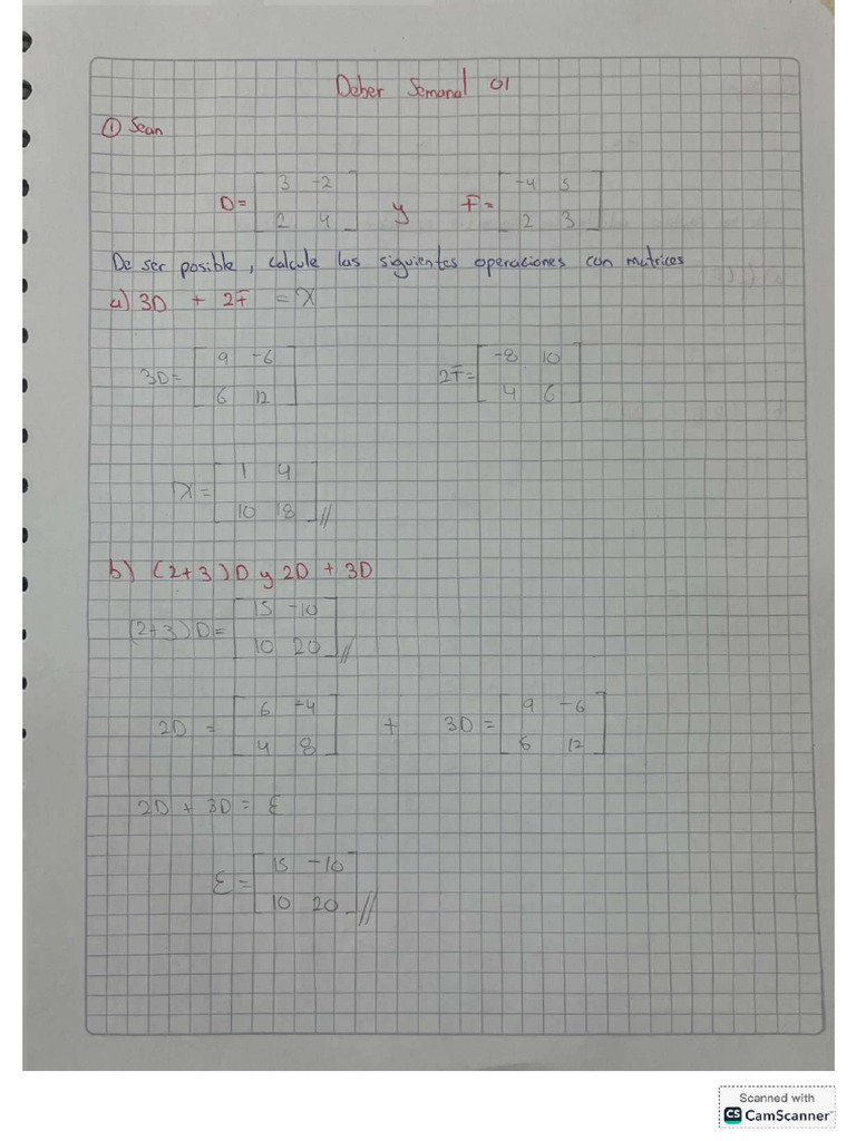 Deber Semanal 01 Álgebra | PDF