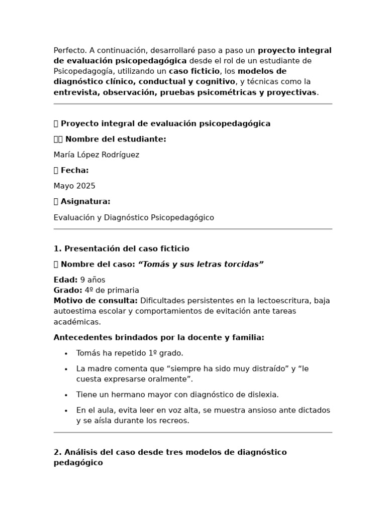 Ejemplo de Proyecto A Final de Unidad | PDF | Dislexia | Aprendizaje