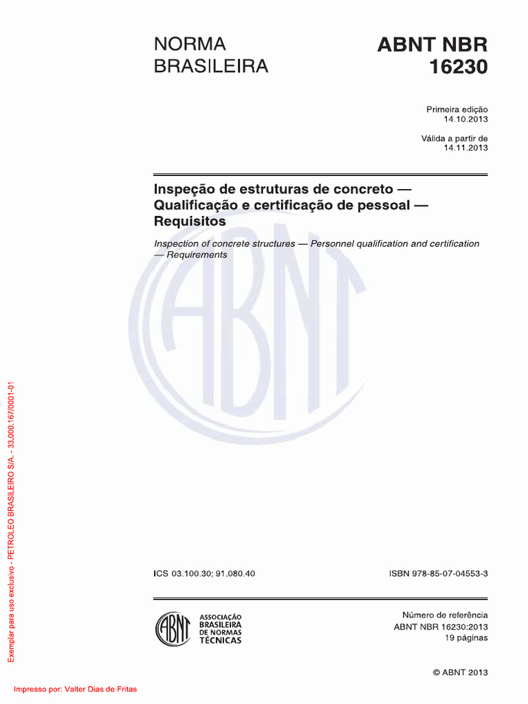 NBR - 16230 - 2013 - Requisitos para Inspetor | PDF