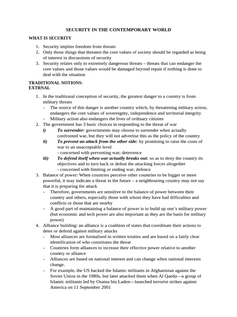 Chapter 7 - Security in The Contemporary World | PDF | Human Security | Arms Control