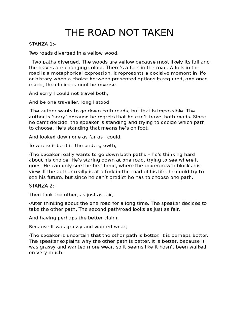 THE ROAD NOT TAKEN | PDF