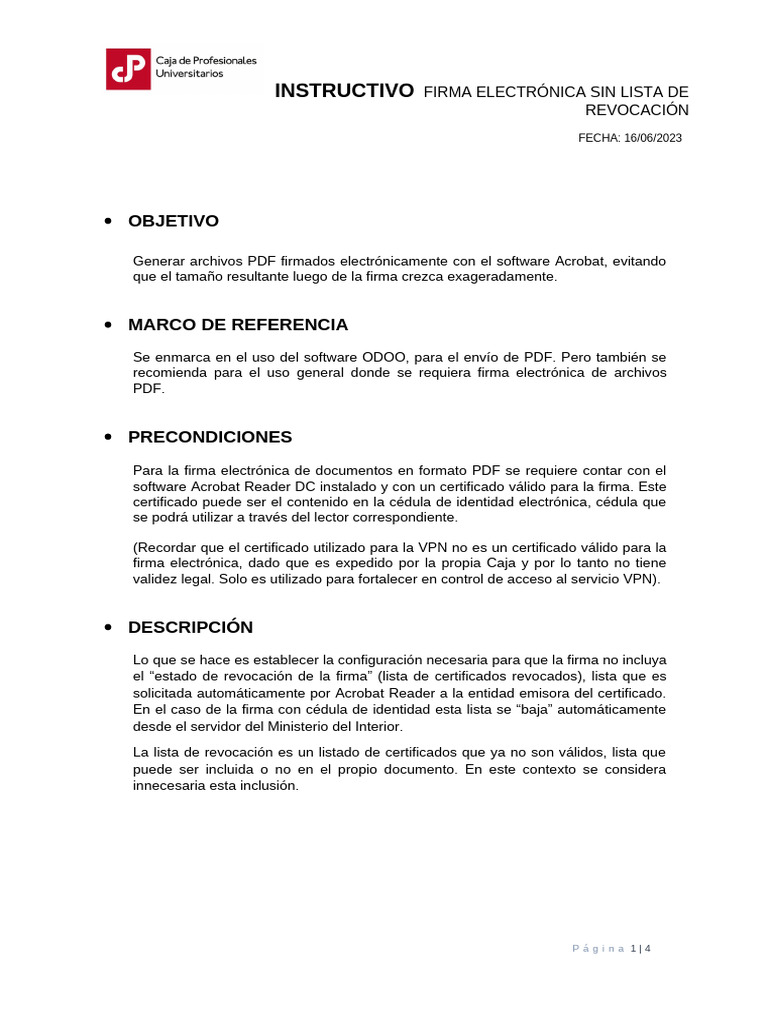 Instructivo Firma Electrónica Sin Lista de Revocación v3 (Con Formato ...