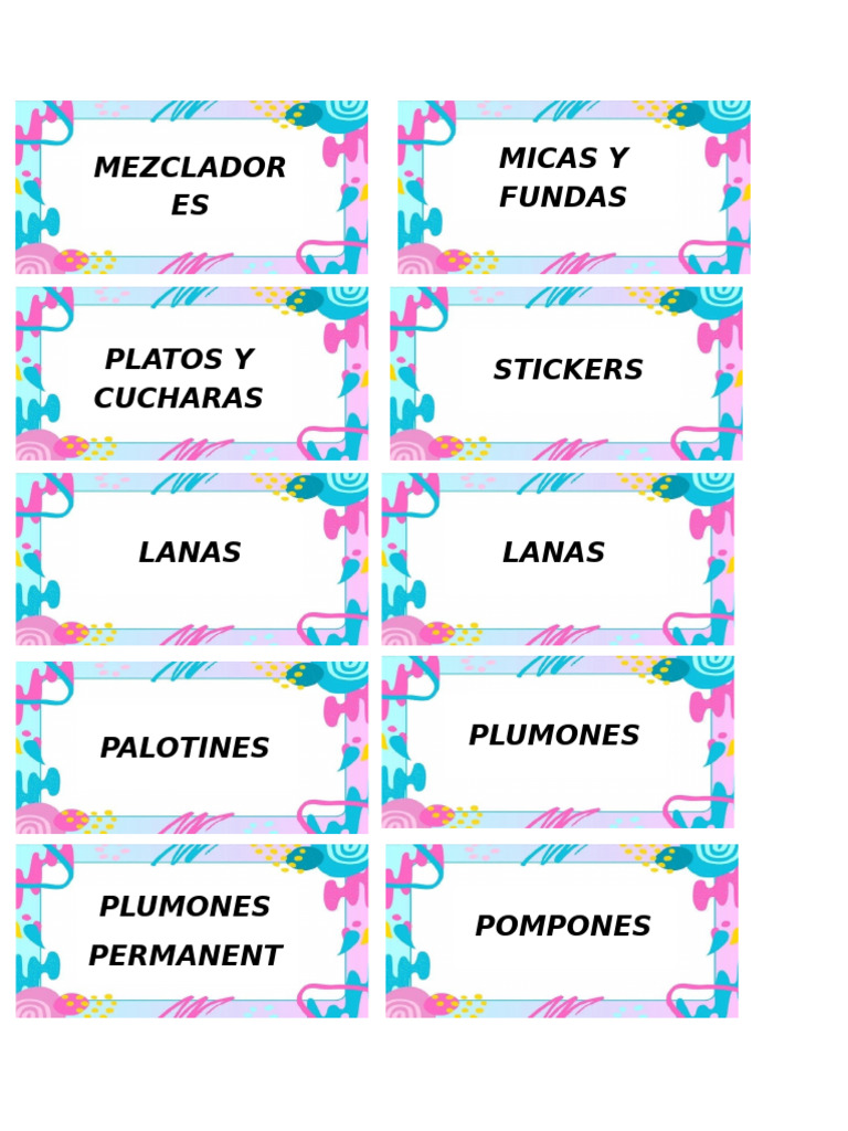 ETIQUETAS PARA CAJAS | PDF