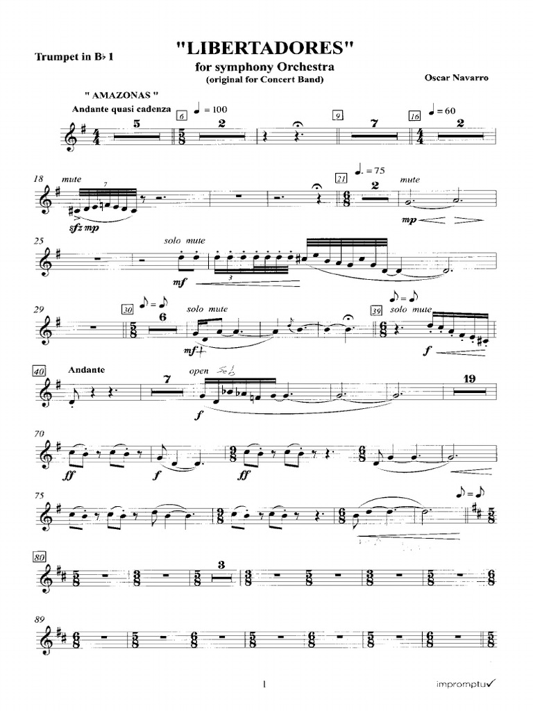 Copy of Navarro Libertadores - Trumpet 1 | PDF