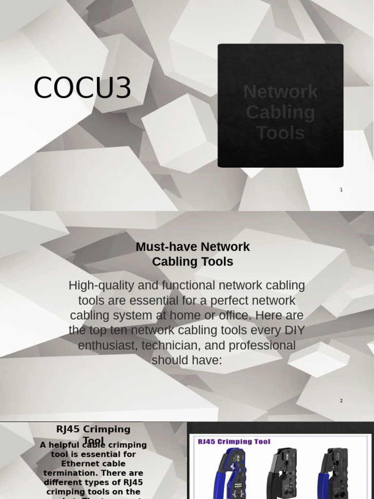Essential Network Cabling Tools Guide | PDF | Electrical Connector ...