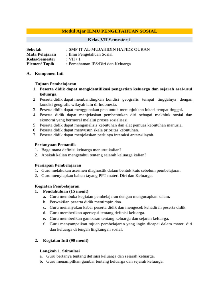 Kelas 7 MODUL IPS 4 Poin (BAB 2) | PDF