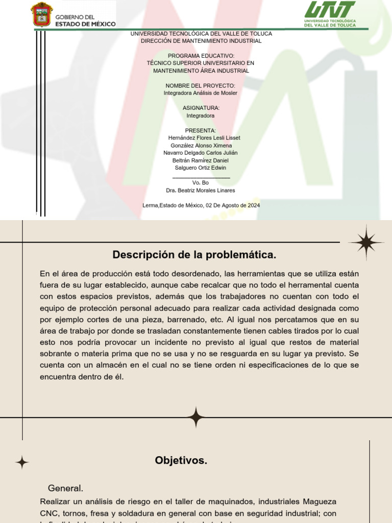 Presentaci-N Integradora MI-32 Equipo 2 | PDF | Riesgo