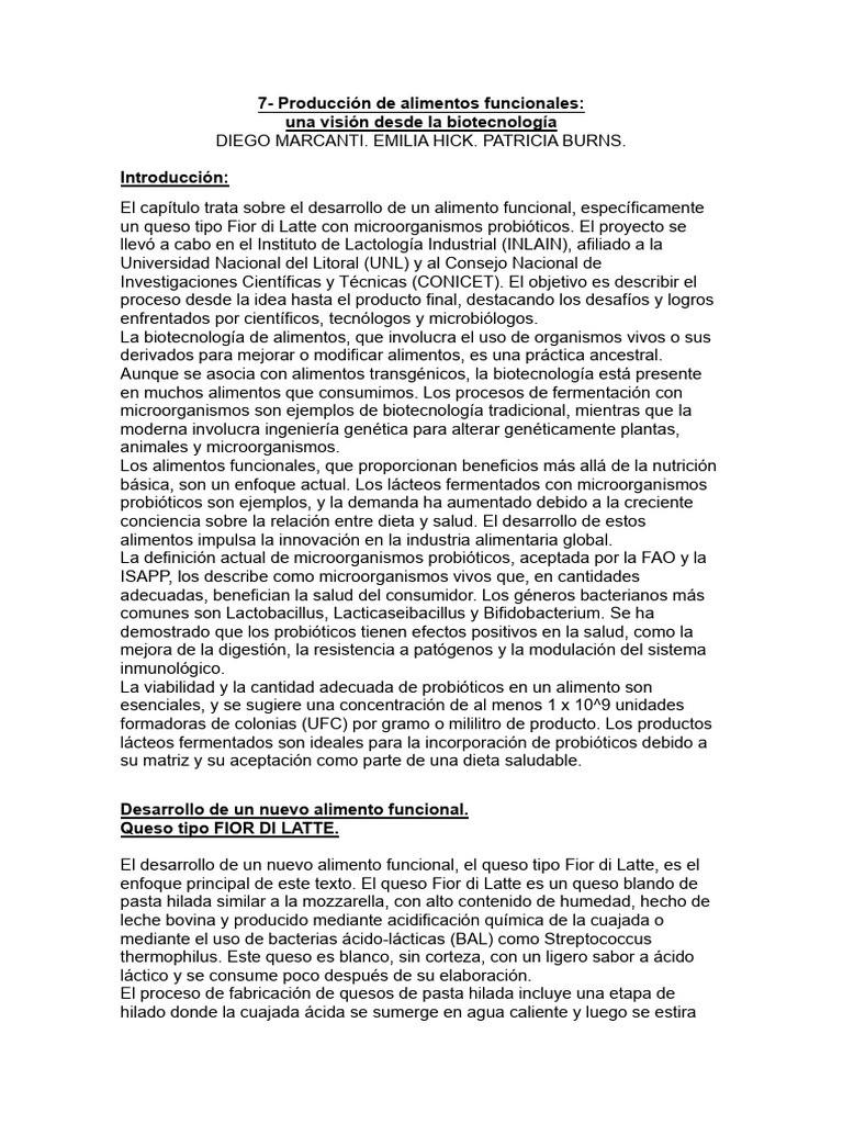 Resumen Cap 7 y 8 | PDF | Queso | Alimentos