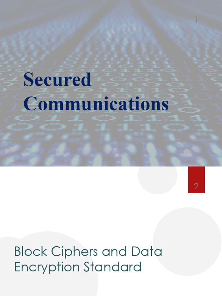 Secured Communications 2 | PDF | Group (Mathematics) | Cipher