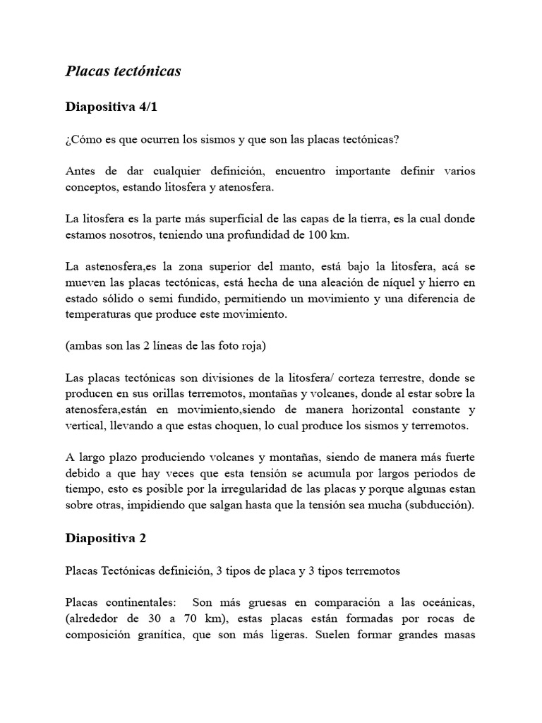 Placas tectónicas | PDF | Temblores | Placas tectónicas