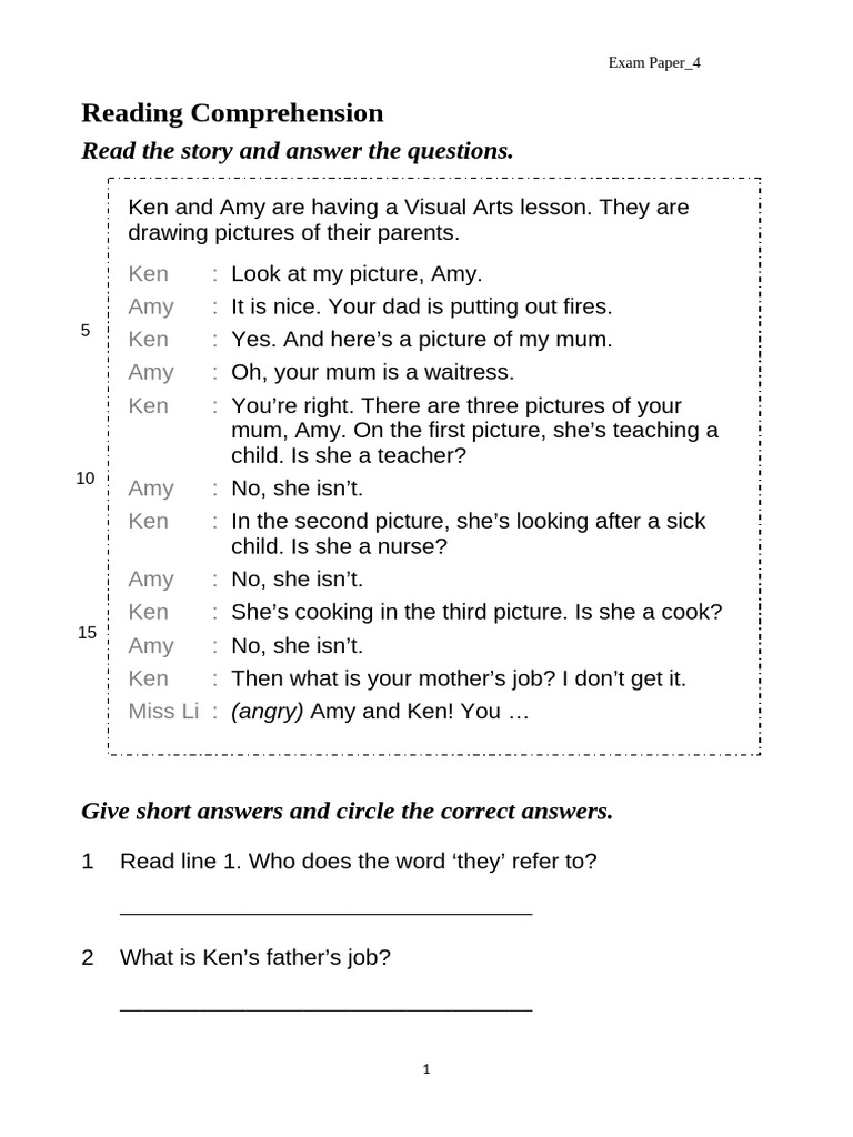 Longman Elect 2A - Exam Paper 4 | PDF | Grandparent