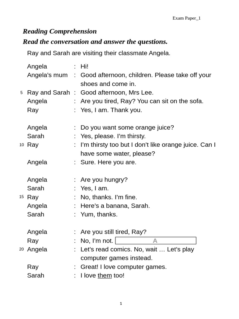 Longman Elect 2A - Exam Paper 1 | PDF