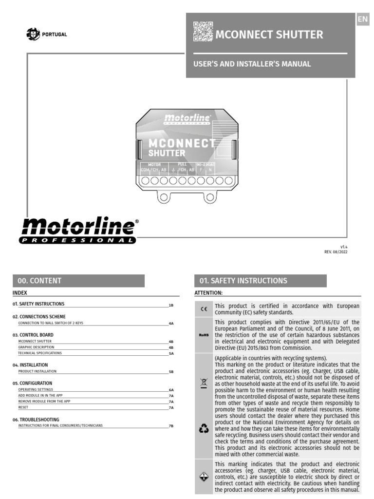 Mconnect - Shutter - en v1.4 - Rev08 - 2022 | PDF | Switch | Relay