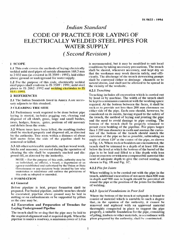 Laying Electrically Welded Steel Pipes | PDF | Pipe (Fluid Conveyance ...