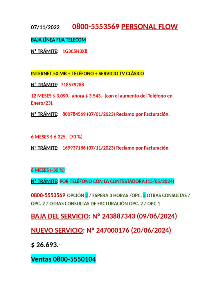 Reclamos y Servicios de Telecom 2022-2025 | PDF