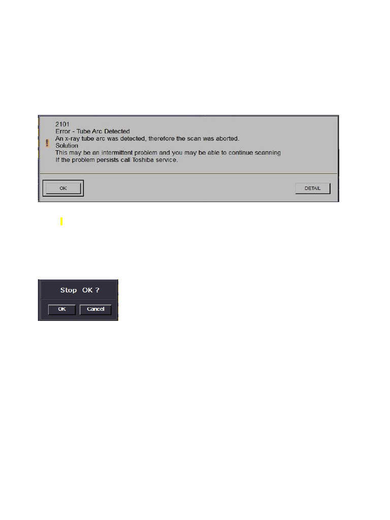 Aquilion Lightning - 2101 Error - Tube Arc Detected-2 | PDF | Imaging | Computing
