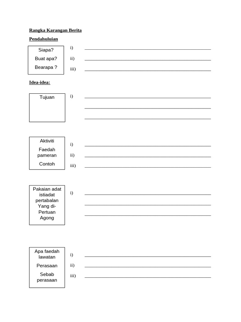 Rangka Karangan Dan Format Berita Tahun 6 | PDF