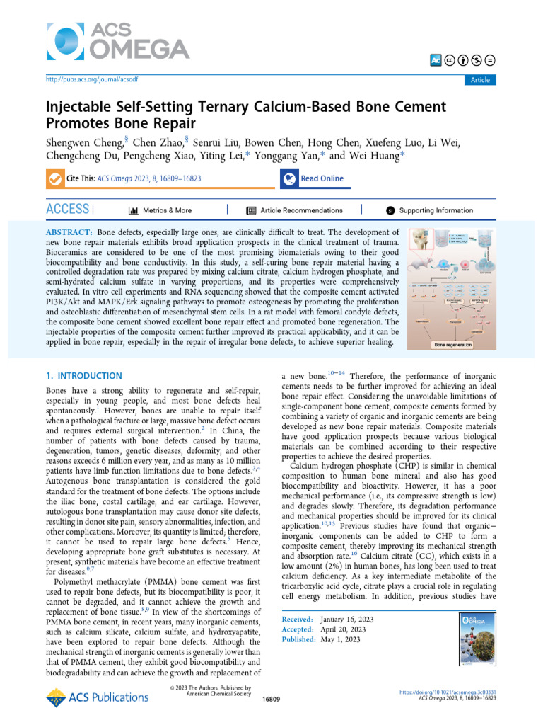 Cemento Injectable Self Setting Ternary Calcium Based Bone Cement ...