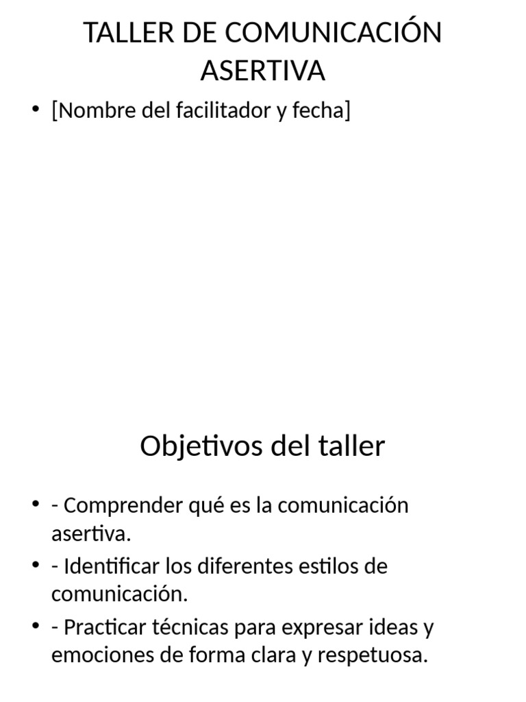 Taller Comunicacion Asertiva | PDF