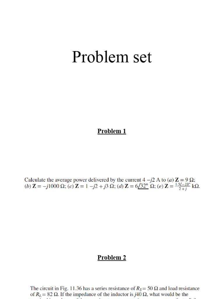 Problemset | PDF