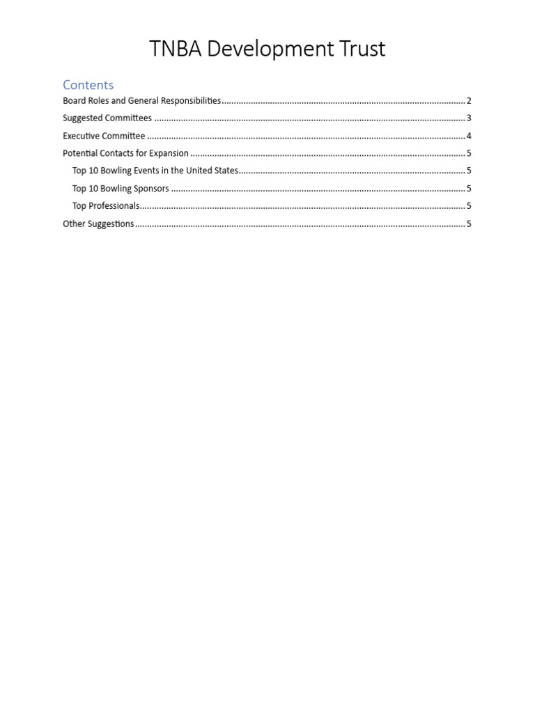 Board Roles and General Responsibilities - TOC | PDF