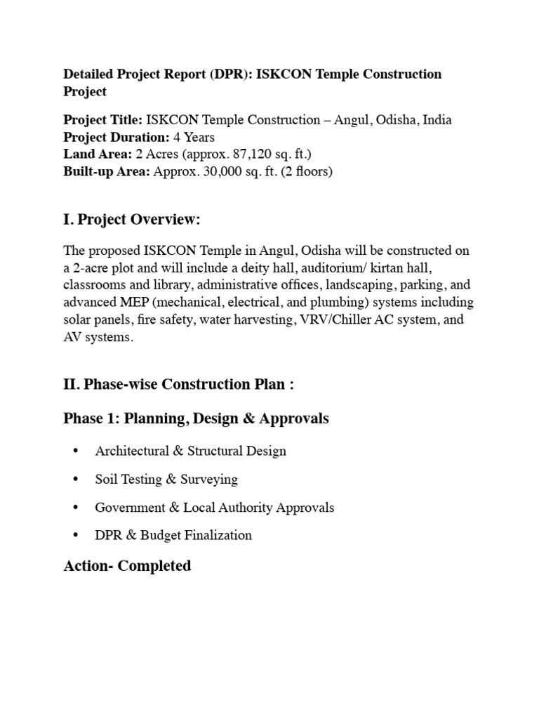 ISKCON Temple Project in Angul, Odisha | PDF | Architectural Design ...