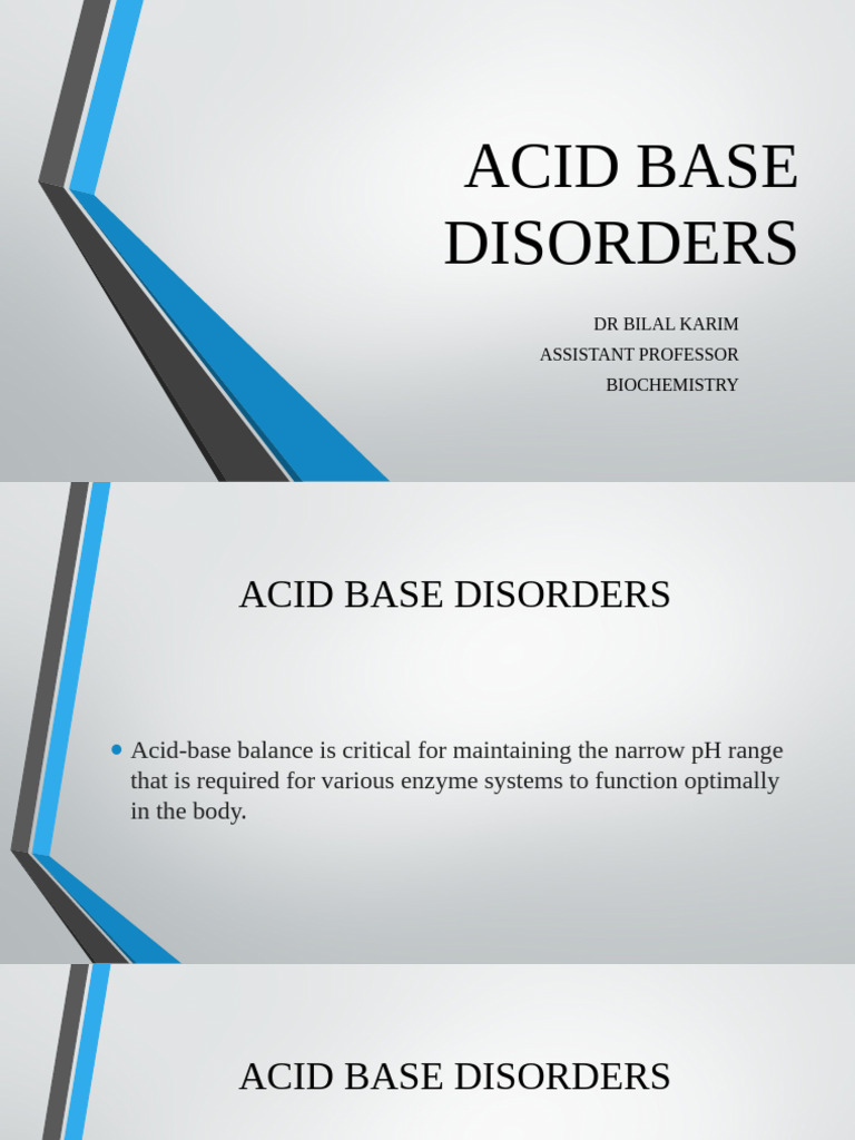 Acid Base Disorders 2 | PDF | Physiology