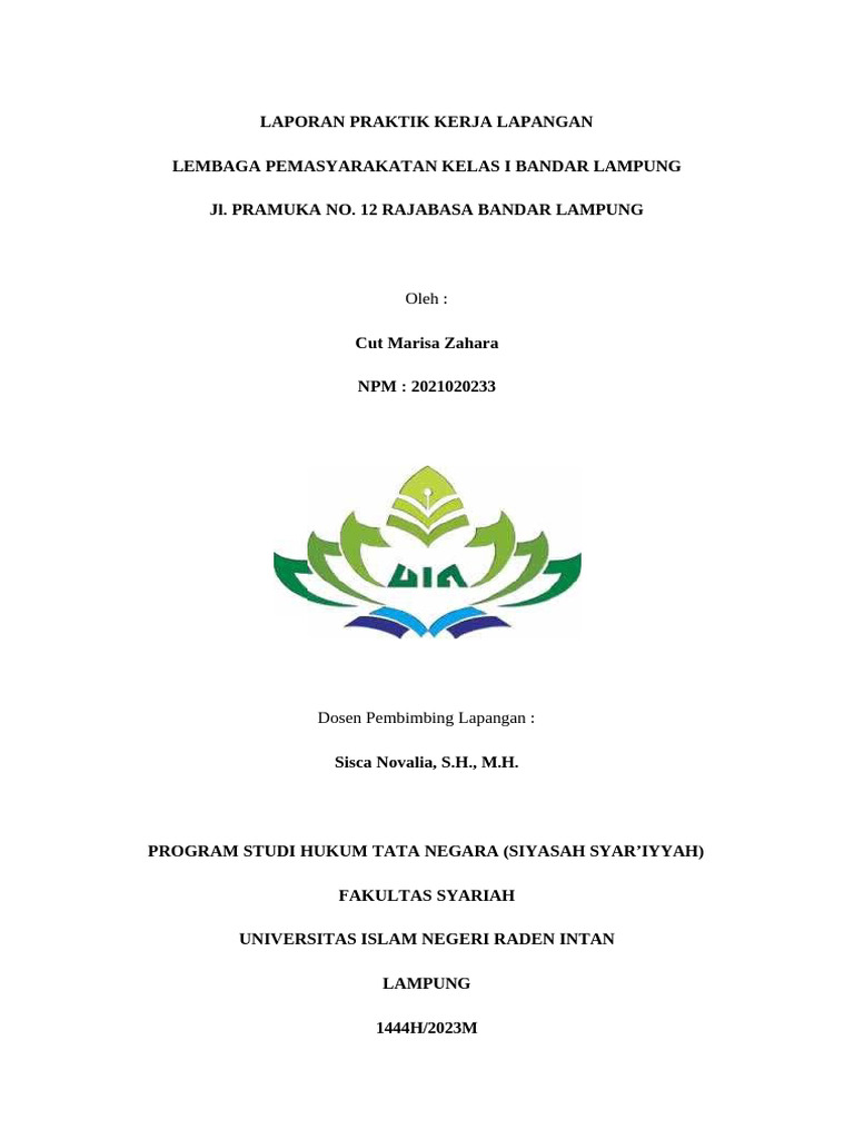 Laporan Pkl Cut Marisa z | PDF