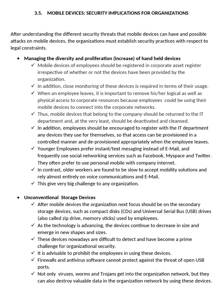 3.5 Mobile Devices Security | PDF | Security | Computer Security