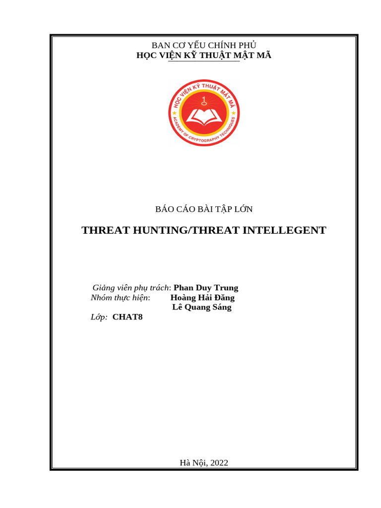 FinalReport - Threat Hunting&Threat Intellegent | PDF