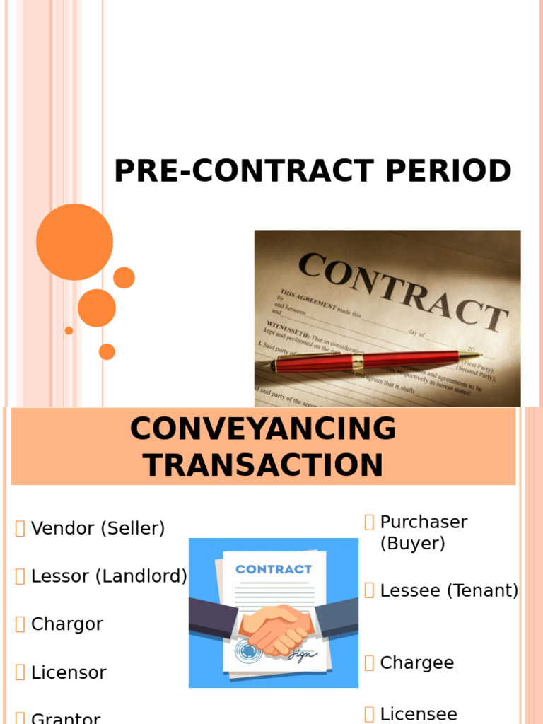 Pre-Contract Period - 1 | PDF | Conveyancing | Common Law