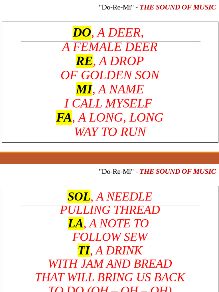 'Do-Re-Mi' - THE SOUND OF MUSIC | PDF