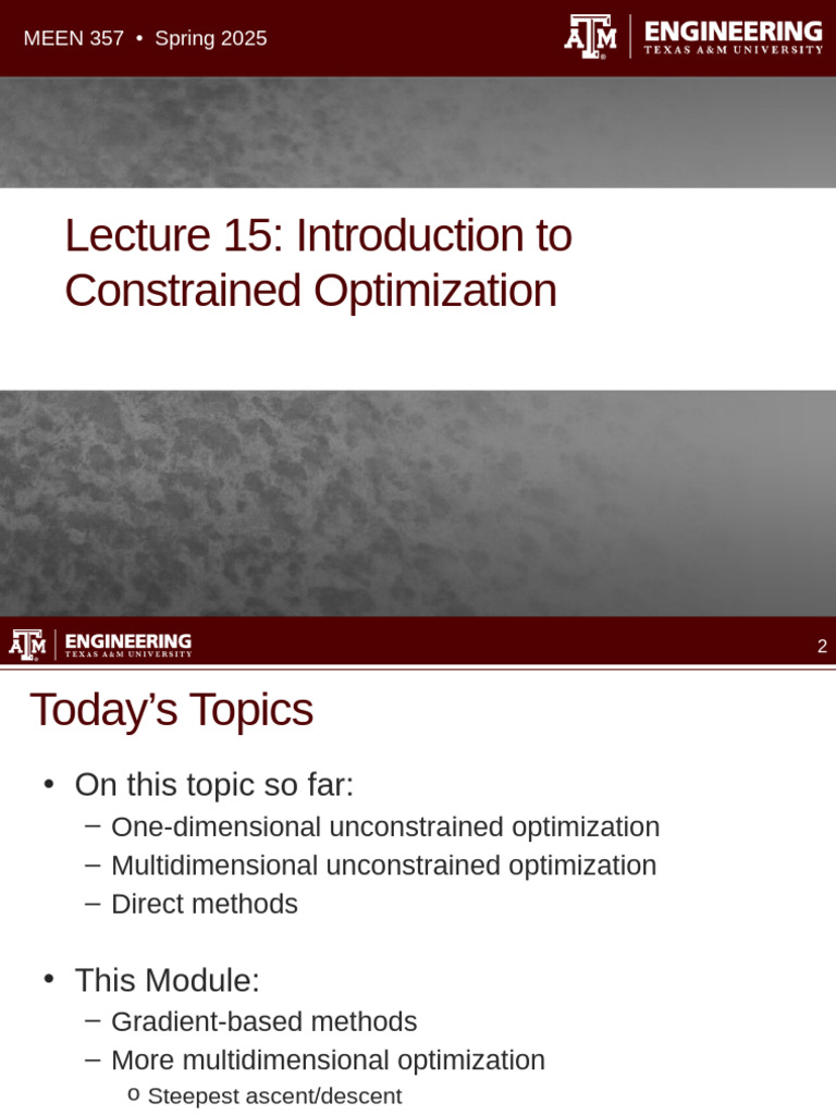L15 ConstrainedOptimization Spring2025 Annotated | PDF | Mathematical Optimization ...