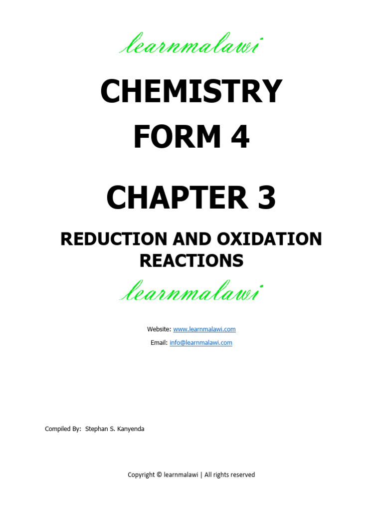 3 Reduction and Oxidation Reactions 224c3dbf6c | PDF | Redox | Rust