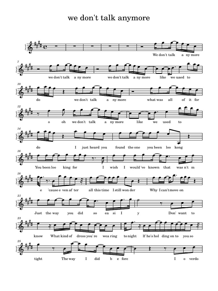 We Dont Talk Anymore | PDF