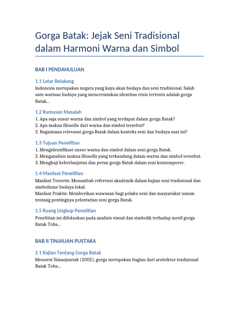 Gorga Batak: Simbol dan Warna Tradisional | PDF