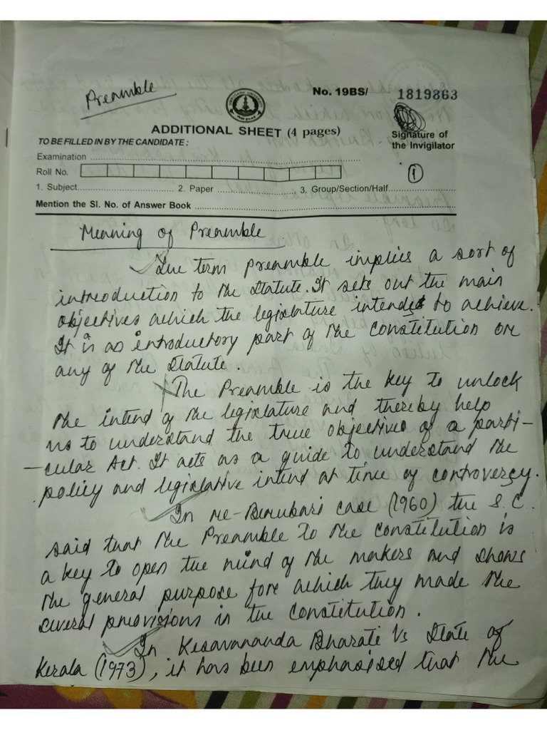 Preamble (Constitutional Law) | PDF